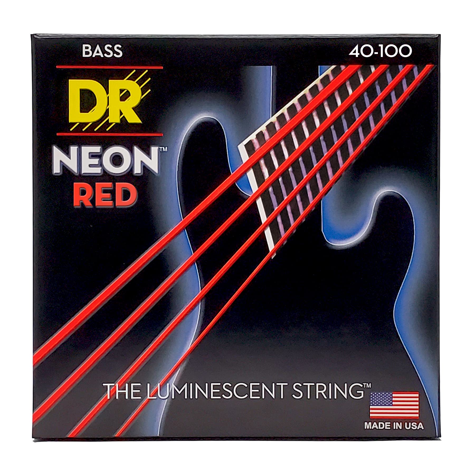 DR Strings Hi-Def Neon Red Bass Lite Strings (NRB40)