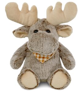 dollibu brown sitting moose plush - super soft moose stuffed animal, wildlife stuffed moose plush toy, cute stuffed animal for boys and girls, plush moose gift for baby, kids, and adults - 11 inches