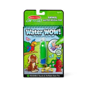 melissa & doug on the go water wow! reusable water-reveal activity pad - animals