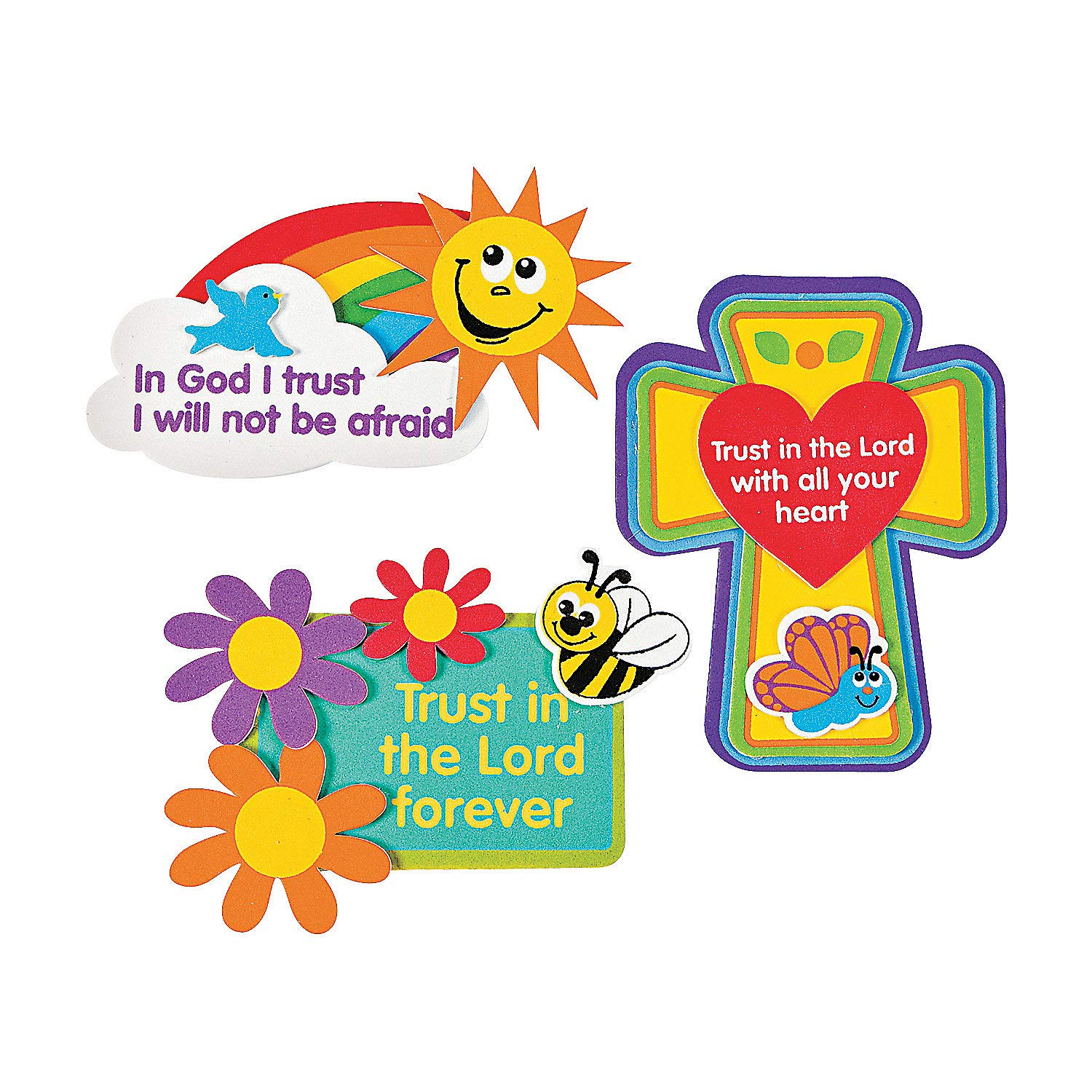 Trust In The Lord Magnet Craft Kits (1 dz)-Sunday School, Easter Craft Activities