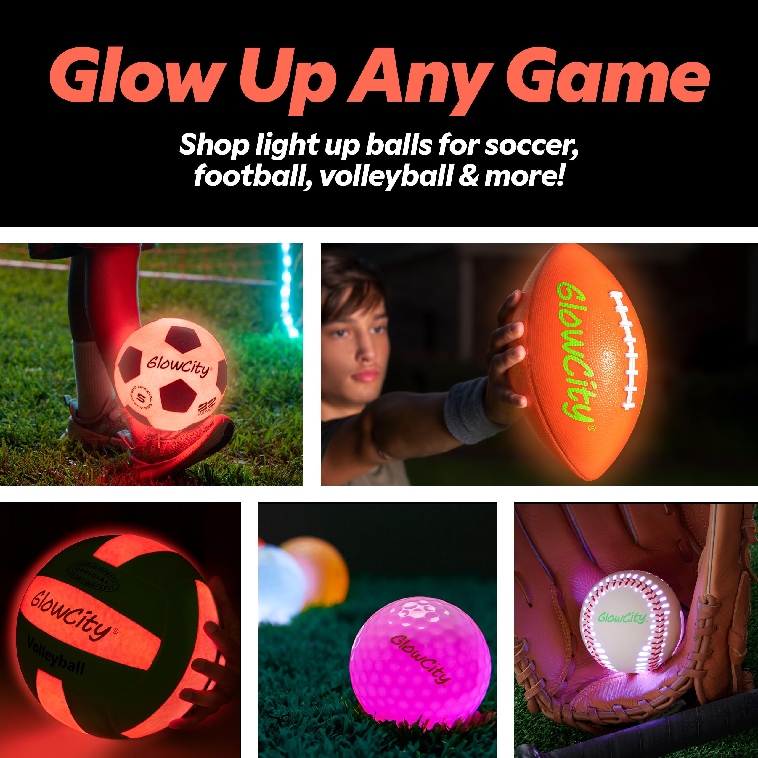 GlowCity Glow in The Dark Basketball for Teen Boy - Glowing Red Basket Ball, Light Up LED Toy for Night Ball Games - Sports Stuff & Gadgets for Kids Age 8 Years Old and Up. Great Gift for Boys & Girls