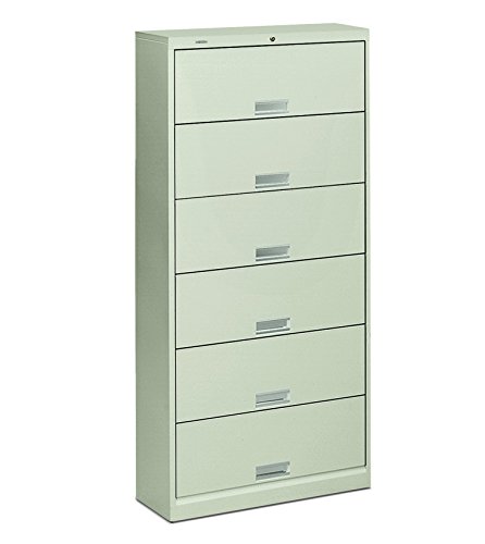 HON 6-Shelf Filing Cabinet - 600 Series Metal Pull Shelf File, Light Gray (H626)