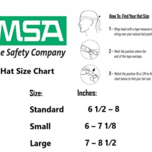 MSA 477482 V-Gard Cap Style Safety Hard Hat With Fas-Trac III Ratchet Suspension | Polyethylene Shell, Superior Impact Protection, Self Adjusting Crown-Straps - Large Size in White