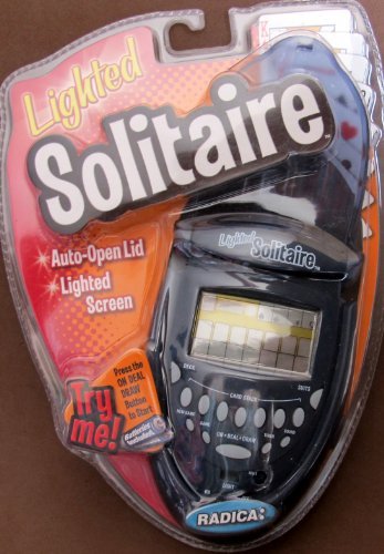 Radica HANDHELD LIGHTED SOLITAIRE GAME w AUTO OPEN LID