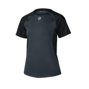 demarini women's teamwear performance short sleeve shirt, black, x-large