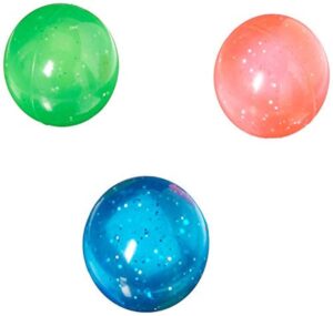 rhode island novelty 1 dozen 60mm assorted colored glitter balls super bouncy ball