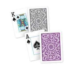 Copag 1546 Design 100% Plastic Playing Cards, Poker Size (Standard) Purple/Grey Jumbo Index (1 Set)