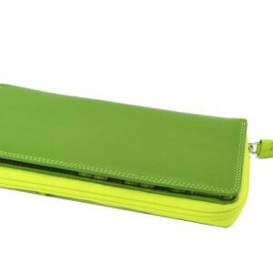 Visconti RB 55 Multi Colored Ladies Soft Leather Checkbook Wallet And Purse (Green/Yellow)