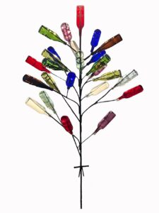 the big daddy bottle tree | outside yard garden decor | no assembly required | displays 25 bottles | 5 ft (60") tall | heavy duty welded solid raw steel | unpainted | made in mississippi usa