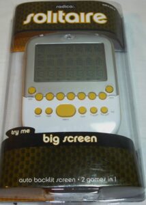 backlit screen and bigger cards allow easy viewing - big screen solitaire - white