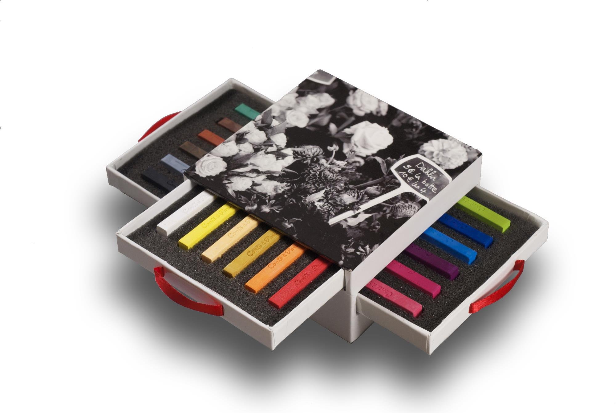 Lefranc Bourgeois Conté à Paris, Set of 18, Drawer Box, Assorted Colours Carré Crayons, 18 Count (Pack of 1)