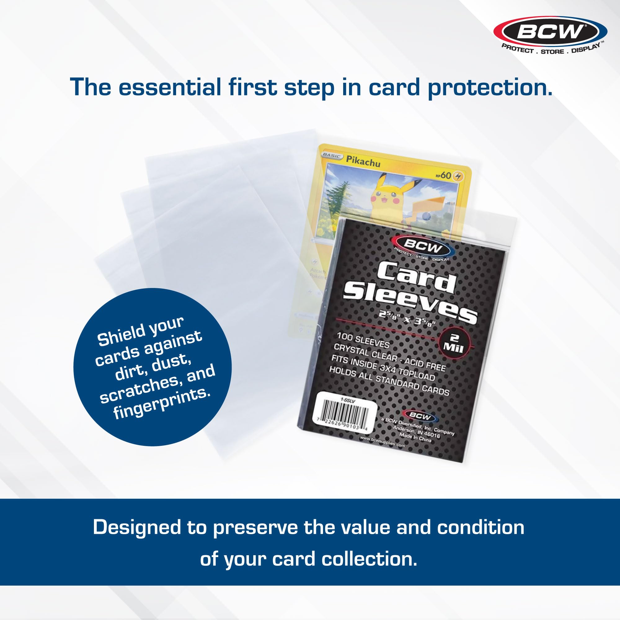 BCW Card Sleeves, 2 5/8 x 3 5/8"