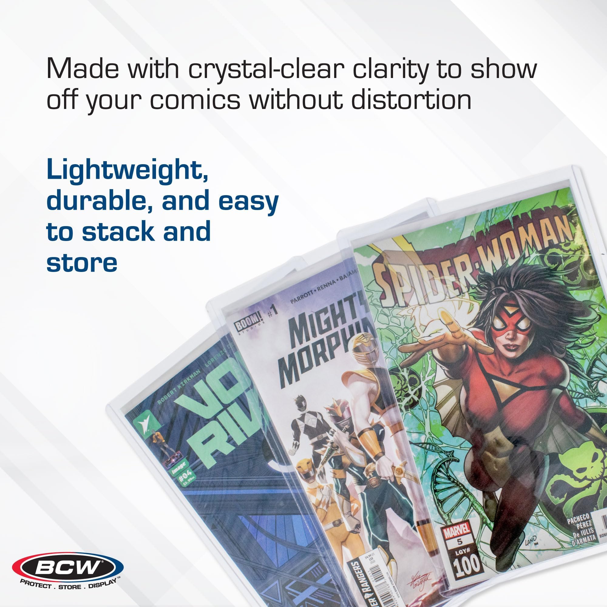 BCW Current Comic Book Top Loaders - 10 ct | Premium PVC Holders for Modern Comics | Crystal Clear Protection for Single Issues | Display, Store, Ship with Confidence | Comic Book Toploader Rigid