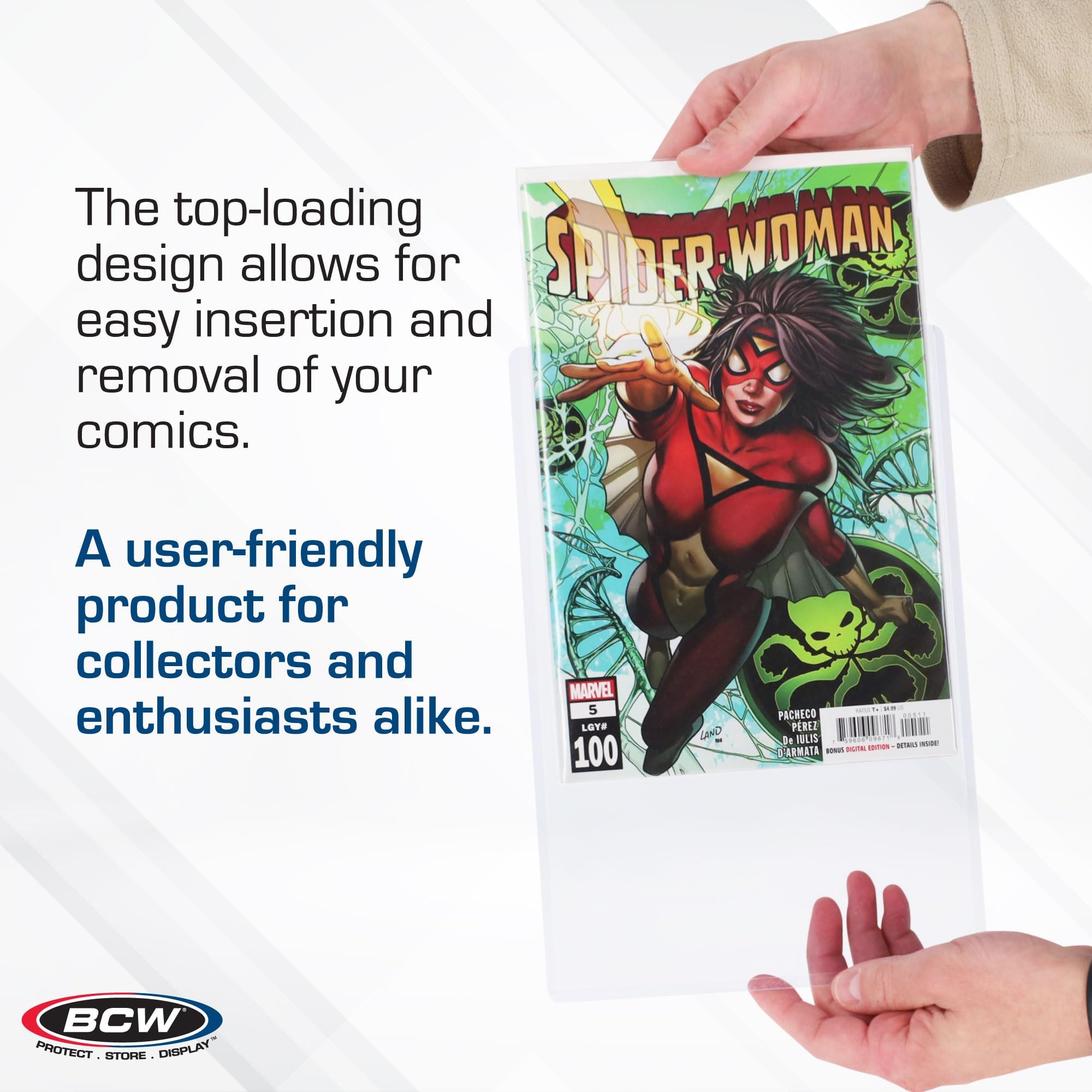 BCW Current Comic Book Top Loaders - 10 ct | Premium PVC Holders for Modern Comics | Crystal Clear Protection for Single Issues | Display, Store, Ship with Confidence | Comic Book Toploader Rigid