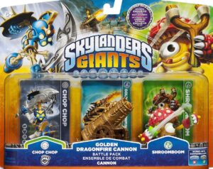 skylanders giants exclusive golden dragonfire cannon battle pack chop chop, golden dragonfire cannon, & shroomboom - unlocks exclusive in game battle arena [video game]