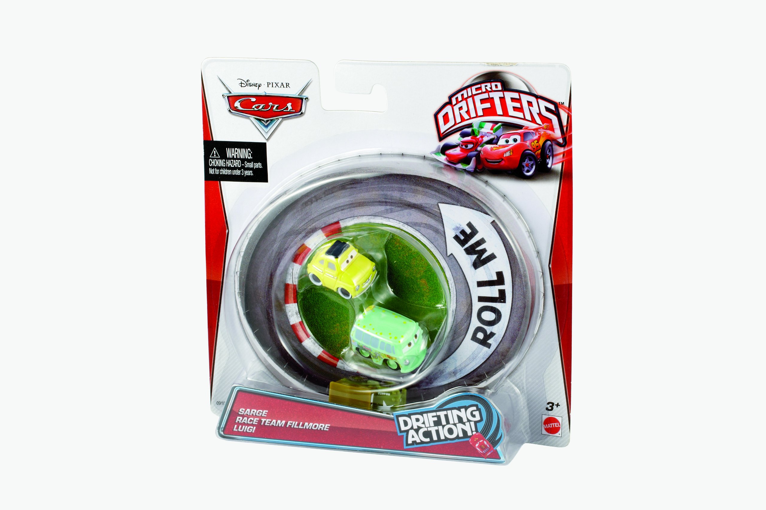 Cars Micro Drifters Sarge, Race Team Fillmore and Luigi Vehicle 3-Pack