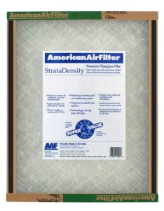 american air filter 20" x 30" x 1" stratadensity fiberglass air filter - 220-716-051 (qty 12)