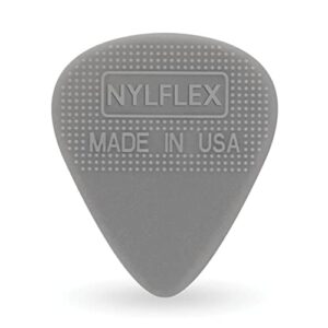 d'addario accessories nylflex guitar picks - nylon guitar picks with grip - great for vintage electric sounds and acoustic strumming - 10 pack, light (.50mm)