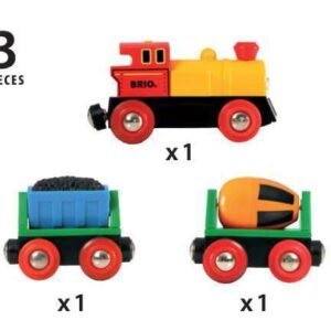 BRIO World Battery Operated Action Train - Dynamic 3 Piece Toy Train Set | Perfect for Kids Ages 3+ | Fun and Educational | Compatible with All Railway Toys