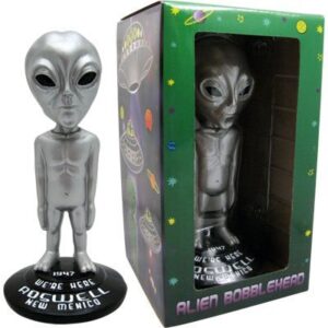 gift house 4" mini alien bobble head (silver)