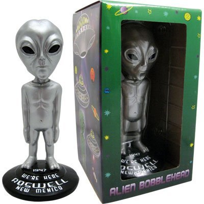 Gift House 4" Mini Alien Bobble Head (Silver)