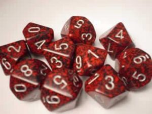 chessex dice sets: silver volcano speckled - ten sided die d10 set (10)