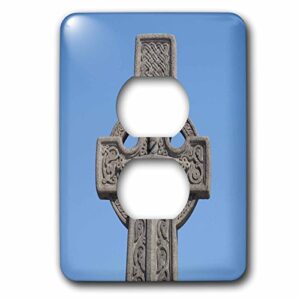 3drose lsp_82802_6 scotland, edinburgh, stone celtic cross eu36 cmi0157 cindy miller hopkins 2 plug outlet cover