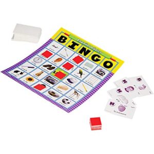 Carson Dellosa Basic Spanish Bingo Game—Learning Board Game with 50 Spanish Words with Photos, 36 Game Boards and Bingo Chips for 3-36 Players, Ages 4 and Up