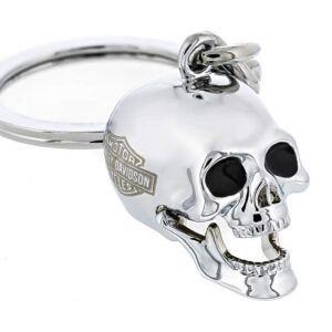 Harley-Davidson Metal 3D Skull Keychain Key Ring Tag Fob Chain Holder with Moving Jaw