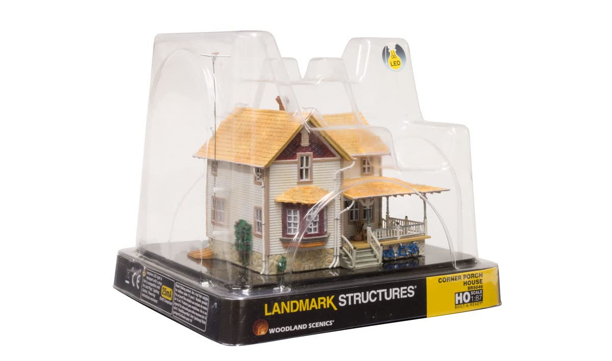 Micro-Mark Woodland Scenics Landmark Structures Built & Ready Corner Porch House, HO Scale