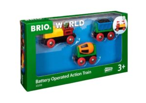 brio world battery operated action train - dynamic 3 piece toy train set | perfect for kids ages 3+ | fun and educational | compatible with all railway toys