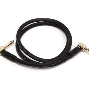 Monoprice1/4-Inch TS Right Angle Male to 1/4-Inch TS Right Angle Male Cable - 3 Feet - 16AWG, Gold Plated - Premier Series