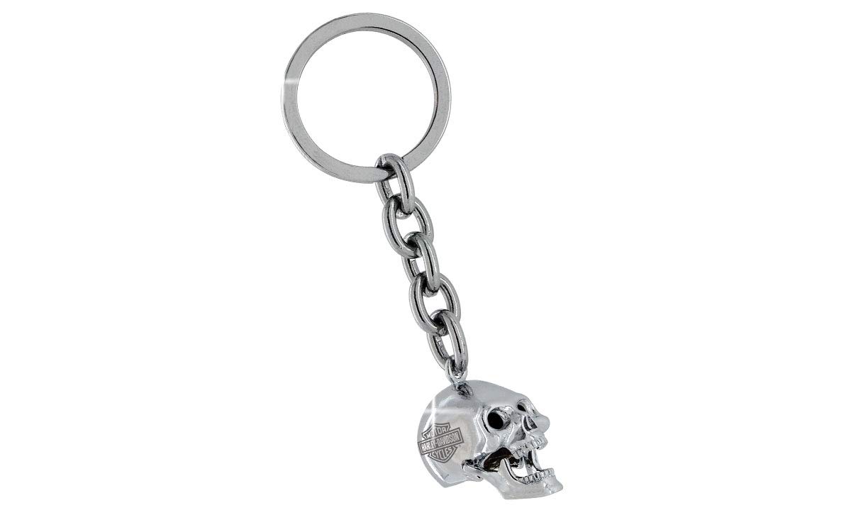 Harley-Davidson Metal 3D Skull Keychain Key Ring Tag Fob Chain Holder with Moving Jaw