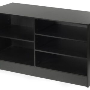 Displays2go 70"w Register Counter with 3 Adjustable Shelves, Melamine Laminate Construction – Black (MRCWR72BK)