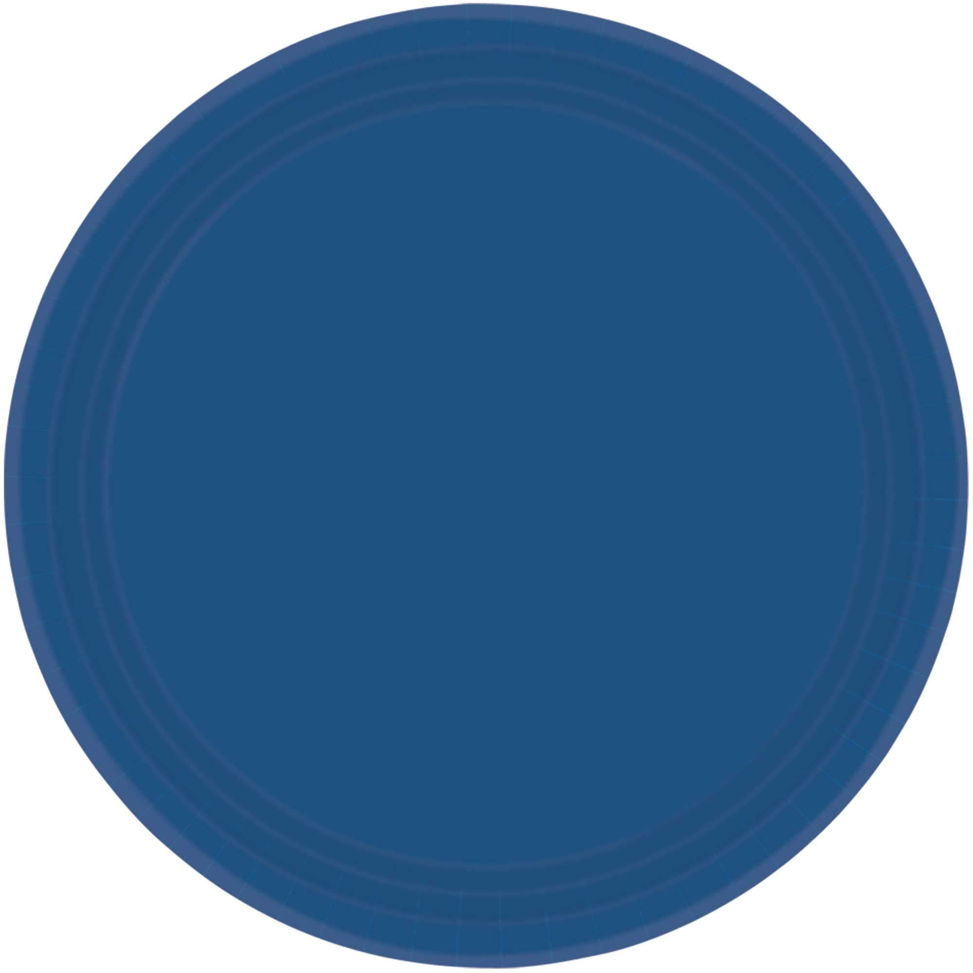 Amscan Round Dinner Plates, 10 1/2", Navy Flag Blue