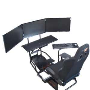 Volair Sim Universal Flight or Racing Simulation Cockpit Chassis with Triple Monitor Mounts