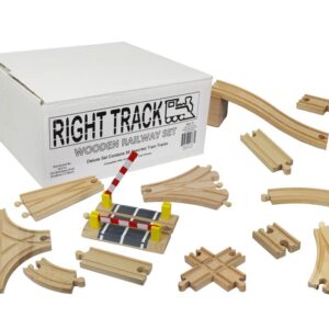 Right Track Toys Wooden Train Track Deluxe Set: 56 Premium Wood Pieces 100% Compatible with Thomas - All Tracks and No Fillers