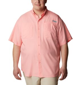 columbia men's pfg tamiami ii upf 40 short sleeve fishing shirt, sorbet, large