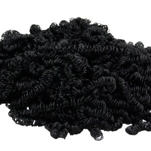 Hygloss 4-Ounces Black Fake Curly Hair - Great for Doll Making Supplies, Dolls Hair and All Types of Arts and Crafts - Easy to Apply