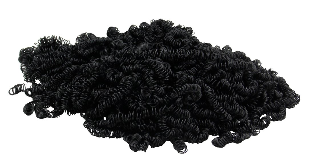 Hygloss 4-Ounces Black Fake Curly Hair - Great for Doll Making Supplies, Dolls Hair and All Types of Arts and Crafts - Easy to Apply