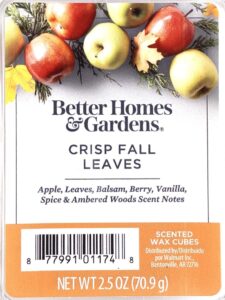 better homes and gardens crisp fall leaves wax cubes