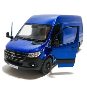 kinsmart 2019 mercedes-benz sprinter cargo van blue 1:48 o scale die cast metal model toy car w/pullback action