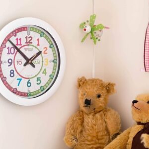 ertt Teaching Wall Clock - Learn The Time Wall Clock - Kids Analog Clock for Classroom, Playroom, Bedroom, Educational Room Decor - School Clock for Kids with Rainbow Face (29cm)