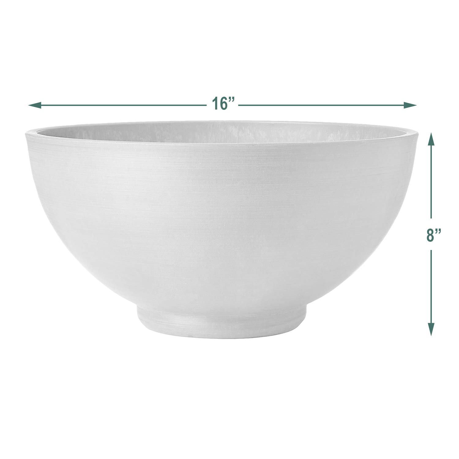 Arcadia Garden Products PSW K40C Simplicity Round Bowl, 16 by 8-Inch, Chocolate