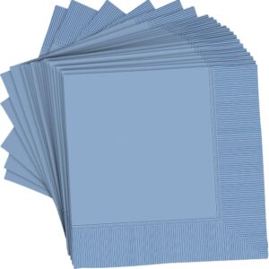 elegant pastel blue 2-ply beverage napkins - 5" x 5" (pack of 40) - soft, absorbent & durable - ideal for events, parties & celebrations