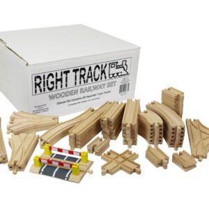 Right Track Toys Wooden Train Track Deluxe Set: 56 Premium Wood Pieces 100% Compatible with Thomas - All Tracks and No Fillers