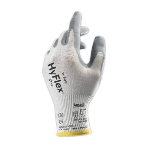 Ansell 11-800-8 HyFlex Foam Gloves, Size 8, White/Gray (Pack of 12)