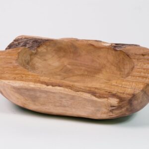 Garden Age Supply Hand Sculpted Natural Reclaimed Teak Wood Bowl Planter (Medium)