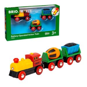 BRIO World Battery Operated Action Train - Dynamic 3 Piece Toy Train Set | Perfect for Kids Ages 3+ | Fun and Educational | Compatible with All Railway Toys