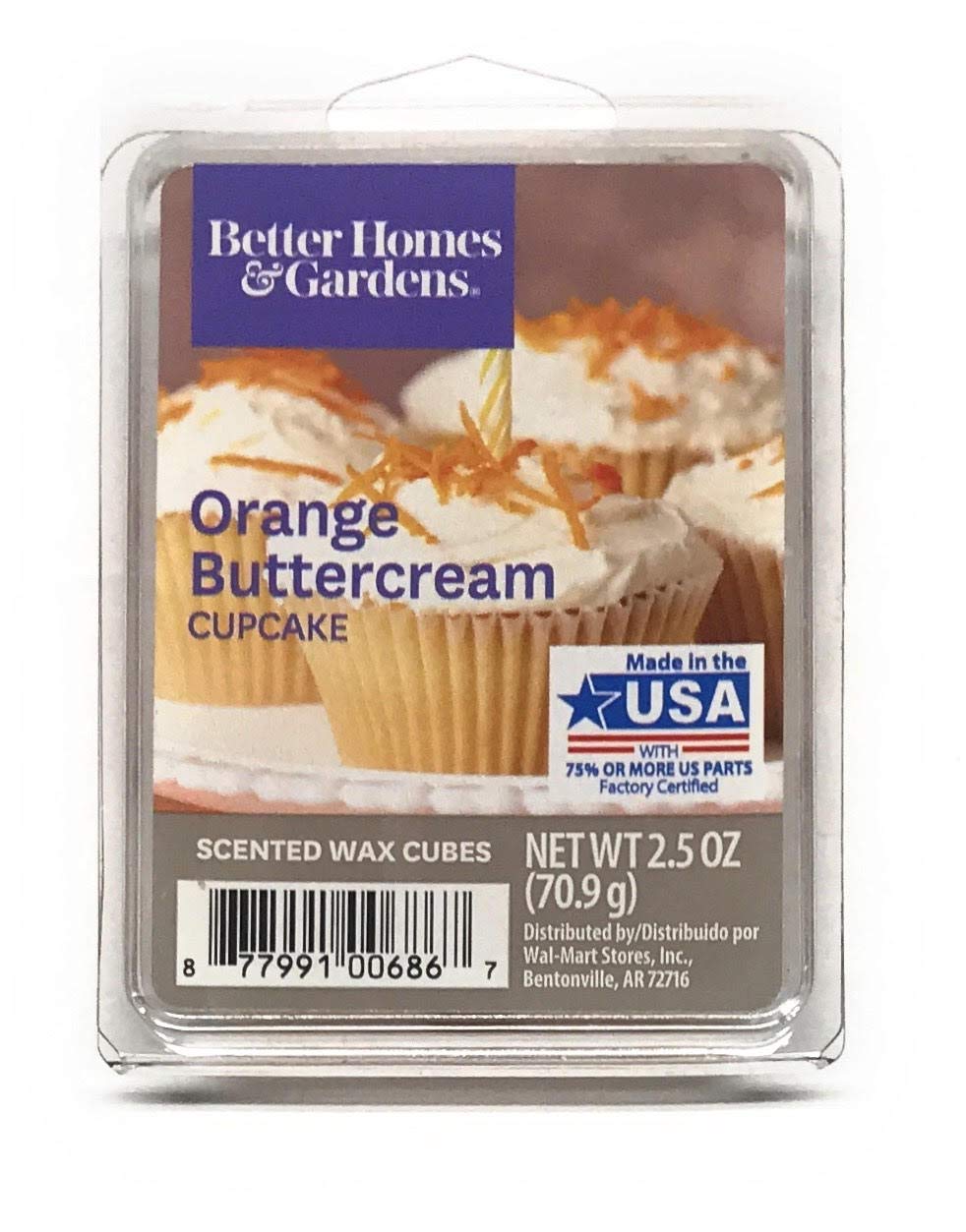 Better Homes and Gardens Orange Buttercream Cupcake Scented Wax Cubes